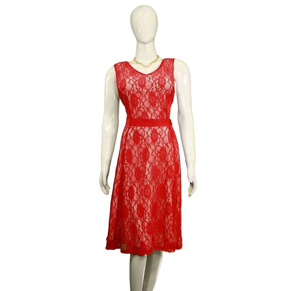 Kaliko | Dresses | Stunning 96s Vintage Red Lace Dress Perfect For ...